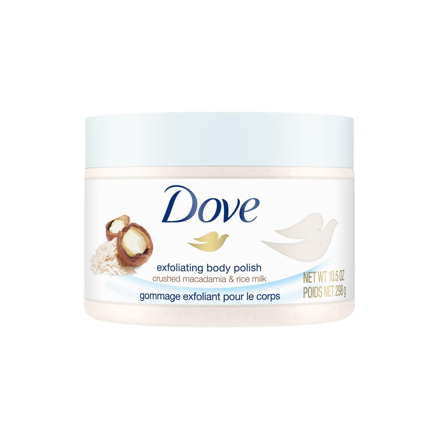 Dove Crushed Macadamia & Rice Milk Body Scrub 225ml - Glow Body and Beauty